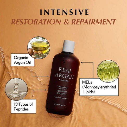 Rated Green Real Argan Repairing Shampoo - for All Hair Types SweetCare ...