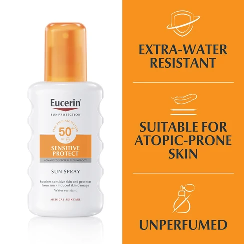 Eucerin Sun Protection Sensitive Protect SPF50+ Sun Body Spray ...