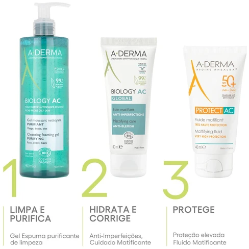 A Derma Biology Ac Global Fluído Matificante Anti-Imperfeições Pele ...
