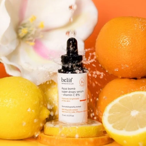 Belif Aqua Bomb Super Drops Serum Vitamin C 8% Hyperpigmented Skin ...
