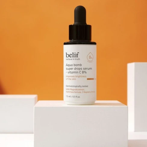 Belif Aqua Bomb Super Drops Serum Vitamin C 8% Hyperpigmented Skin ...