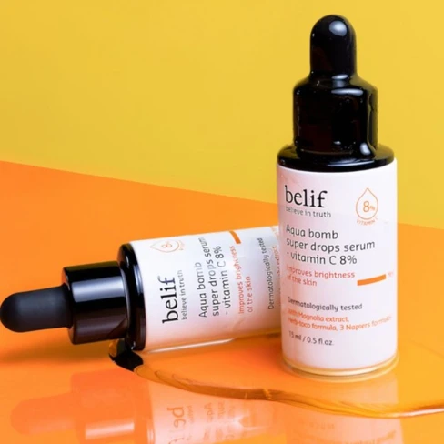Belif Aqua Bomb Super Drops Serum Vitamin C 8% Hyperpigmented Skin ...