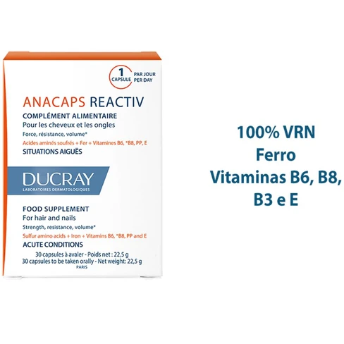 Ducray Anacaps Reactiv Food Suplement for Reactional Hair Loss ...