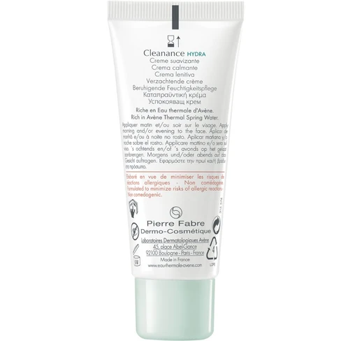 Avène Cleanance Hydra Crema Reestructurante para Tratamientos Antiacné ...