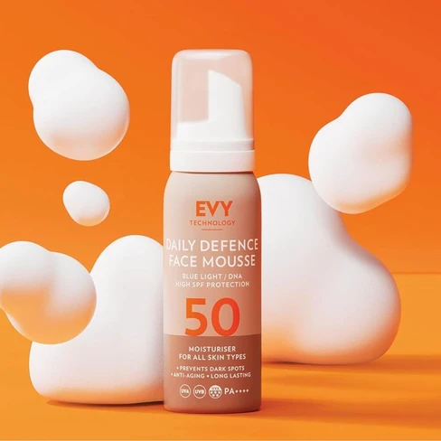 Evy Technology Daily Defense Face Mousse SPF50 Blue Light/DNA High SPF ...