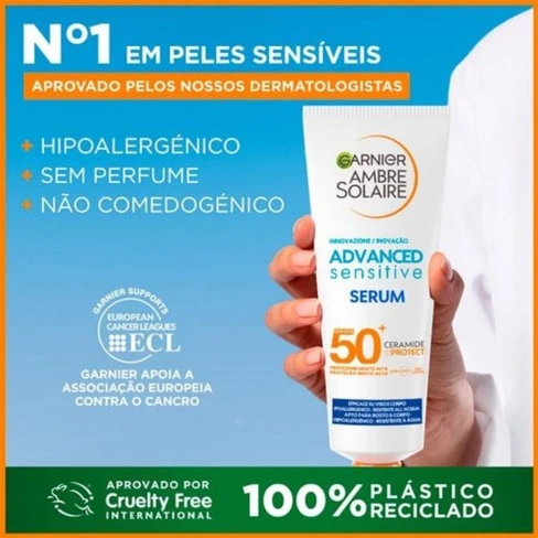 Garnier Ambre Solaire Suero Sensitive Avanzado SPF50+ - SweetCare Dominican Republic
