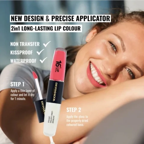 Dermacol 16H Lip Colour 2 em 1 Cores de Lábios de Longa Duração ...