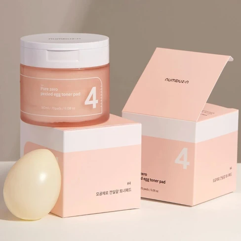 No.4 Pore Zero Peeled Egg Toner Pad Gentle Exfoliation - Numbuzin | Buy ...