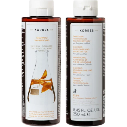 Korres Sunflower and Mountain Tea Moisturizing Shampoo for Coloured ...