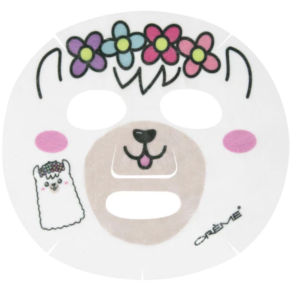 The Crème Shop Animated Sheet Masks Brighten Up, Skin! Llama Face Mask ...