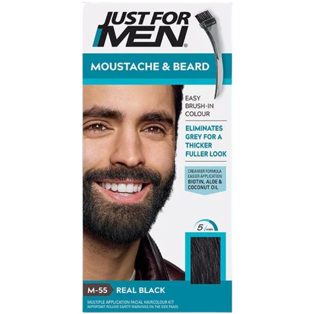 Just for Men Moustache and Beard Gel-Based Hair Dye Easy Application ...