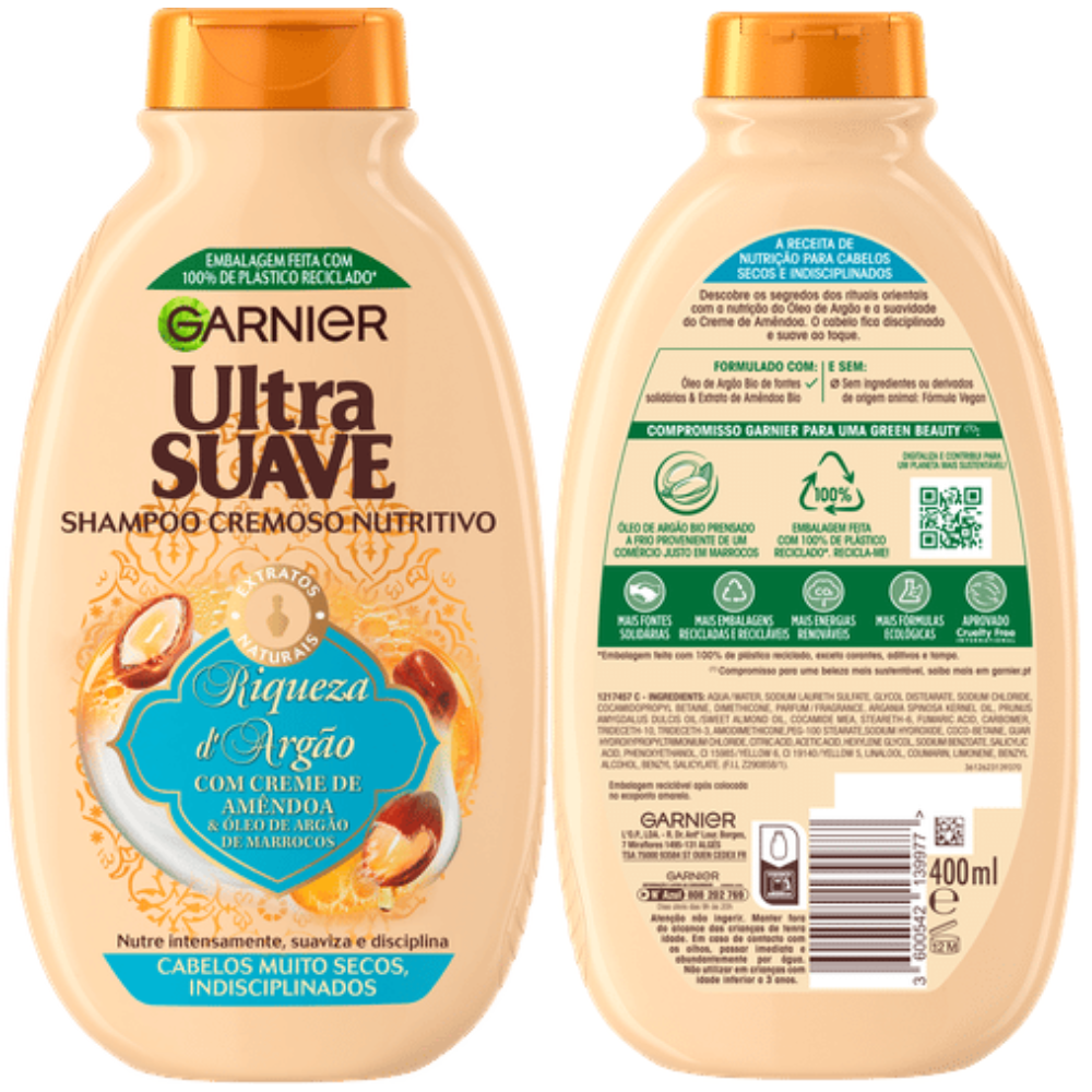 Garnier Ultra Suave Shampoo Cremoso Nutritivo Riqueza de Argão - SweetCare Mozambique